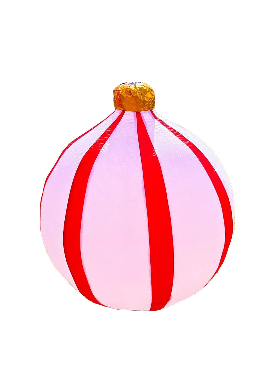 1m Christmas Inflatable Bauble Red And White
